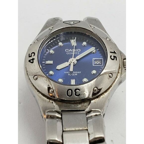 Casio | Accessories | Vintage Women Casio Blue Dial Watch 27mm | Poshmark